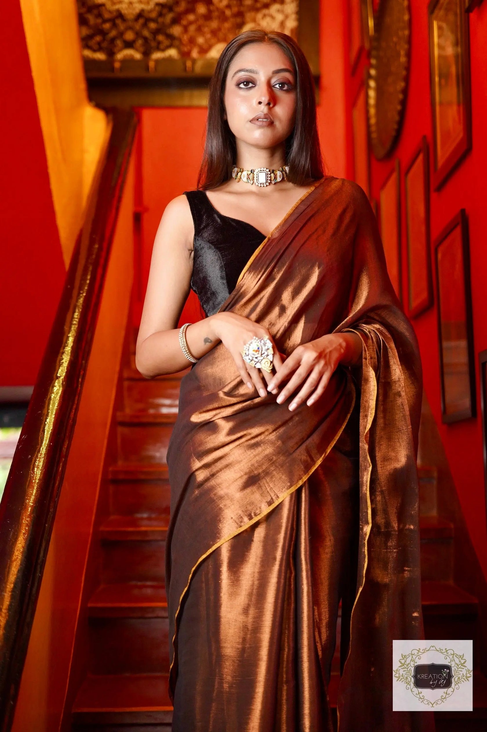 Maya Tissue Saree – kreationbykj