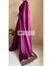 Dark Purple Satin Silk Taj Mahal Saree – kreationbykj